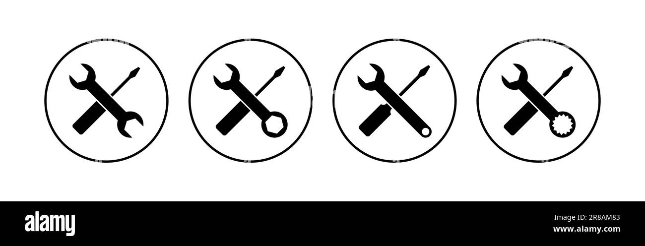 Repair tools icon set. tool icon vector. setting icon vector. Wrench ...