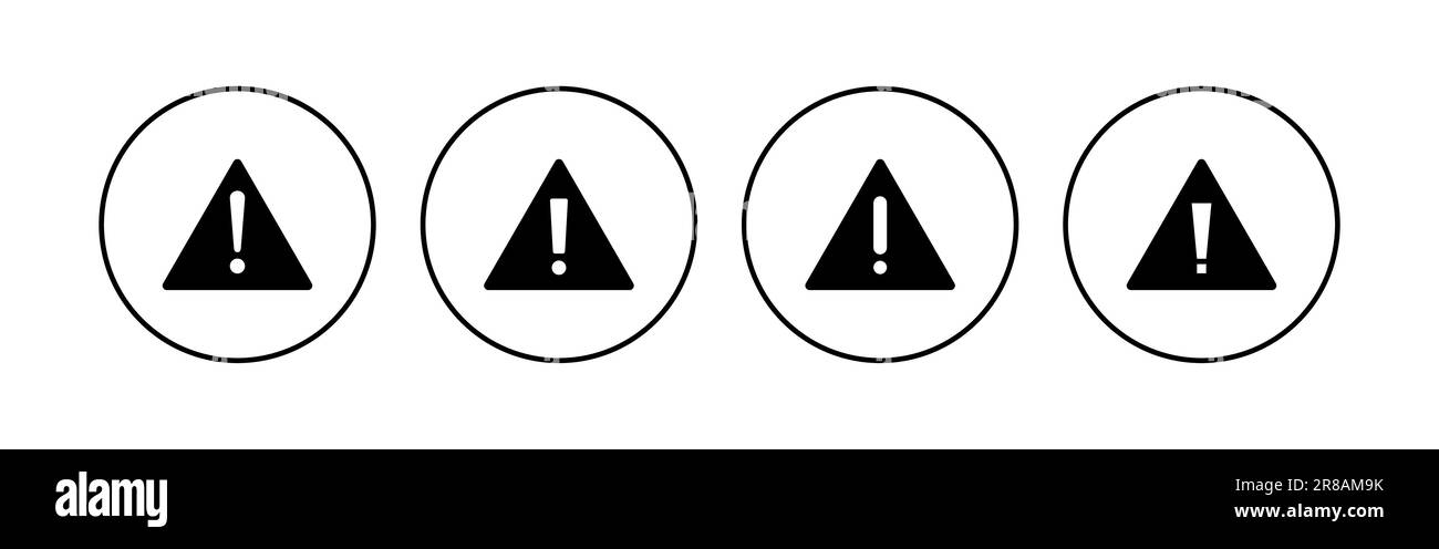 Exclamation danger sign. attention sign icon set. Hazard warning ...