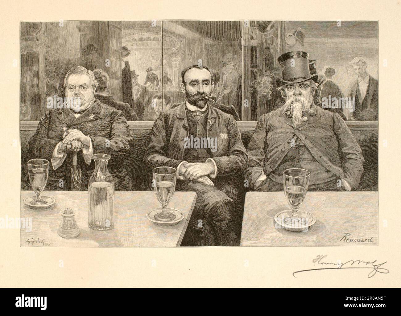 Who Sits at the Little Marble Tables 1887 by Henry Wolf, born ...