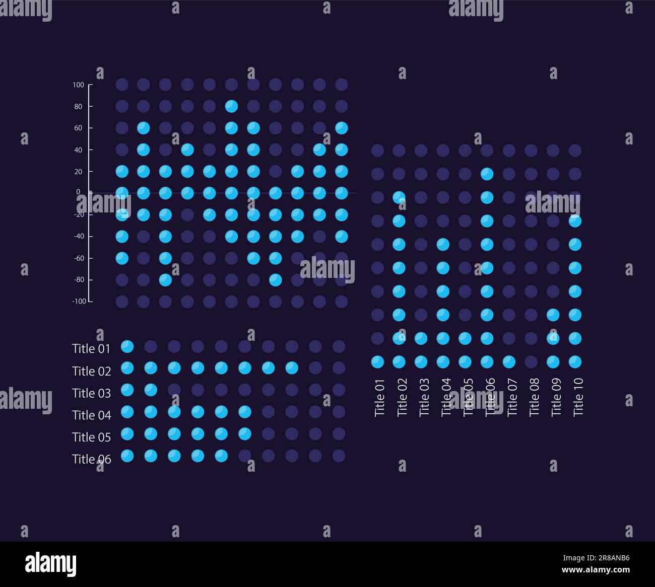 Dot plot infographic chart design template set for dark theme Stock ...