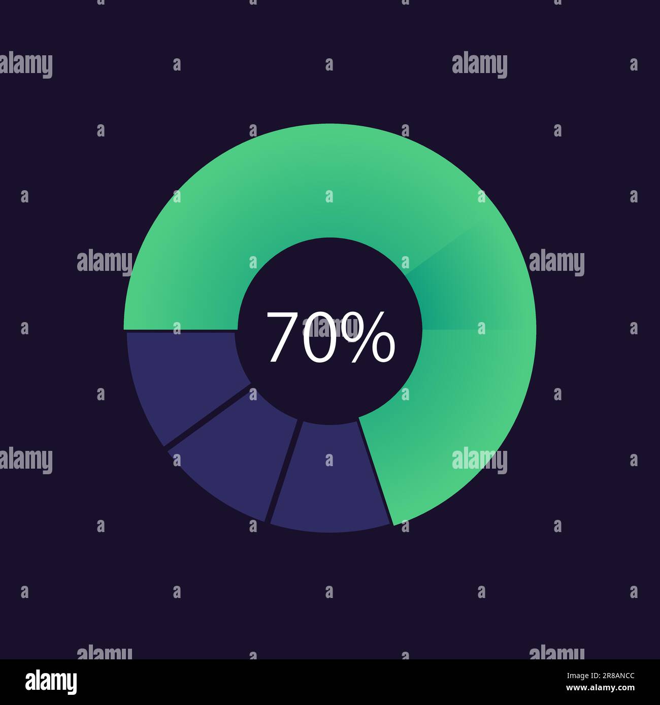Ring progress infographic chart design template for dark theme Stock ...