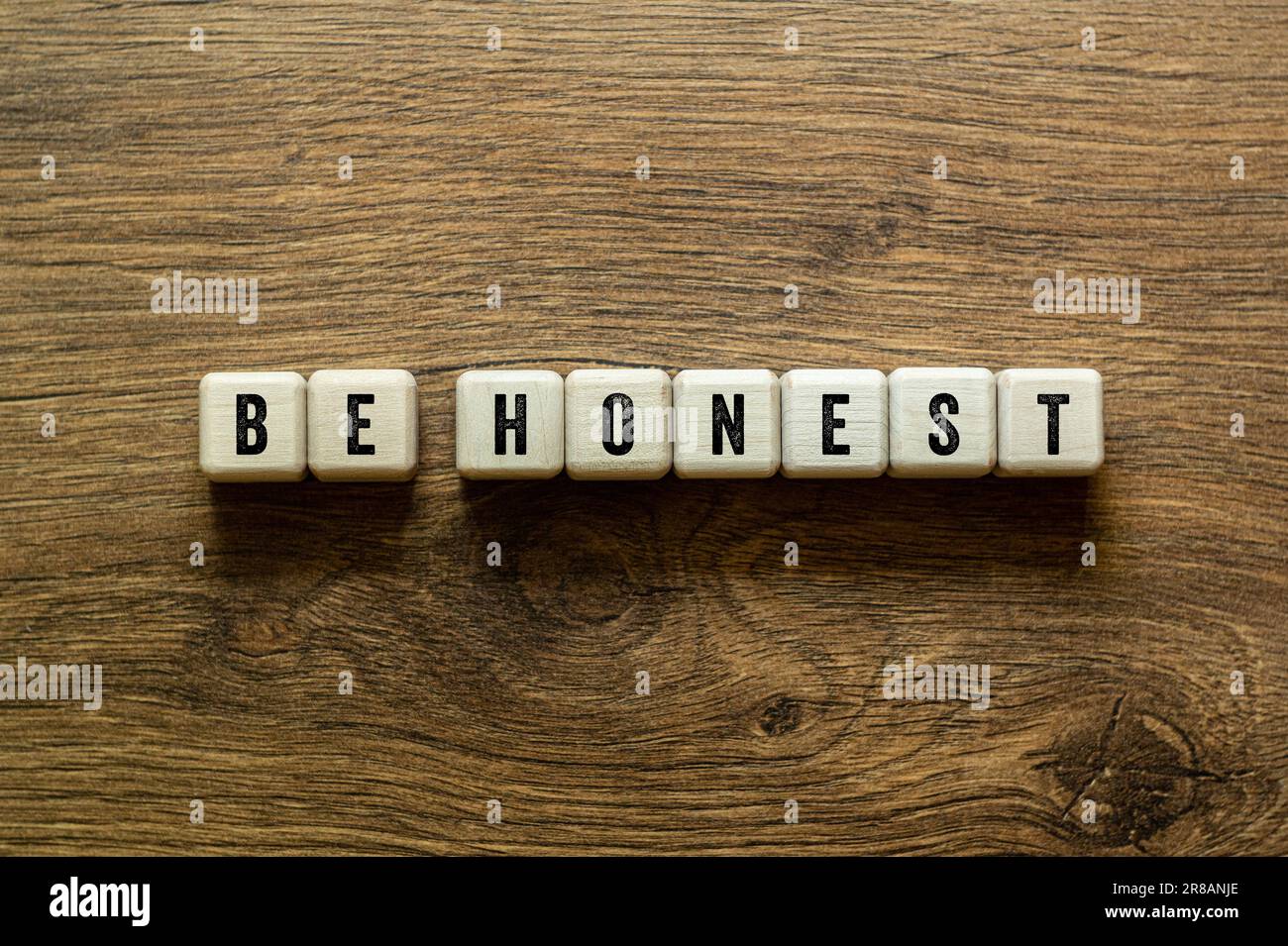Be honest - word concept on building blocks, text, letters Stock Photo ...