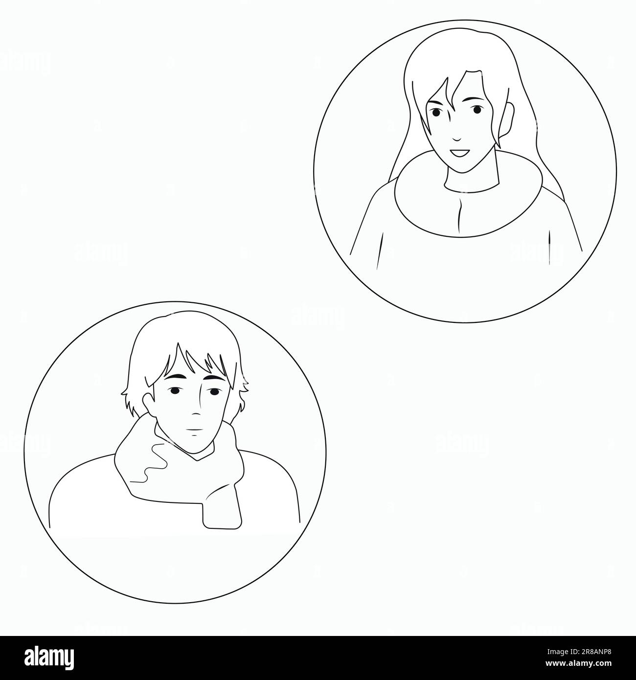 Silhouette avatar male and female head outline avatars hi-res stock ...