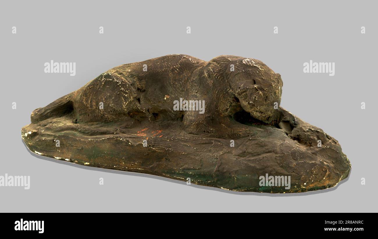 Small Panther Lying Down ca. 1870-1907 by Edward Kemeys, born Savannah ...