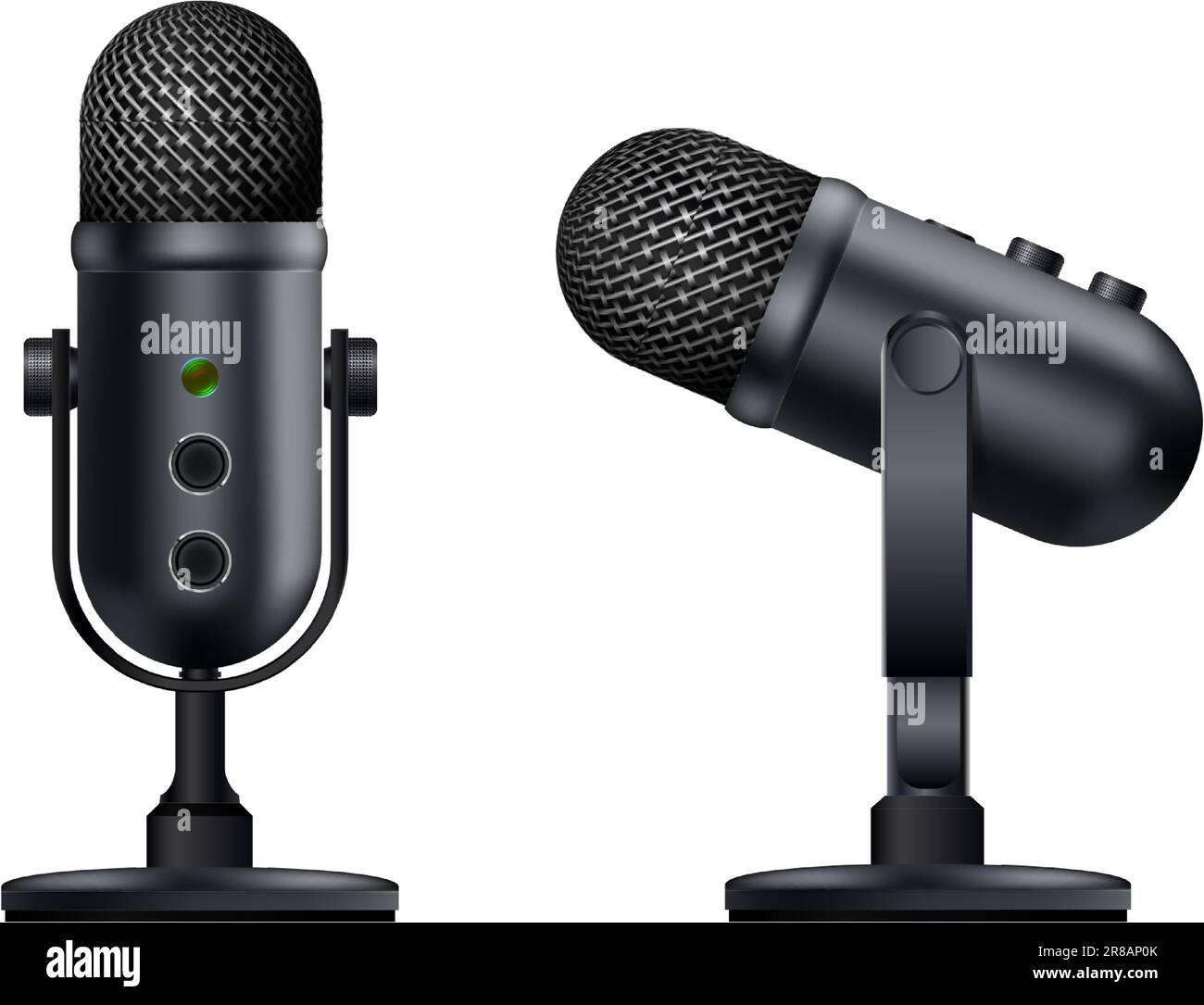 3d realistic vector icon. Modern sound black microphone. Isolated Stock ...