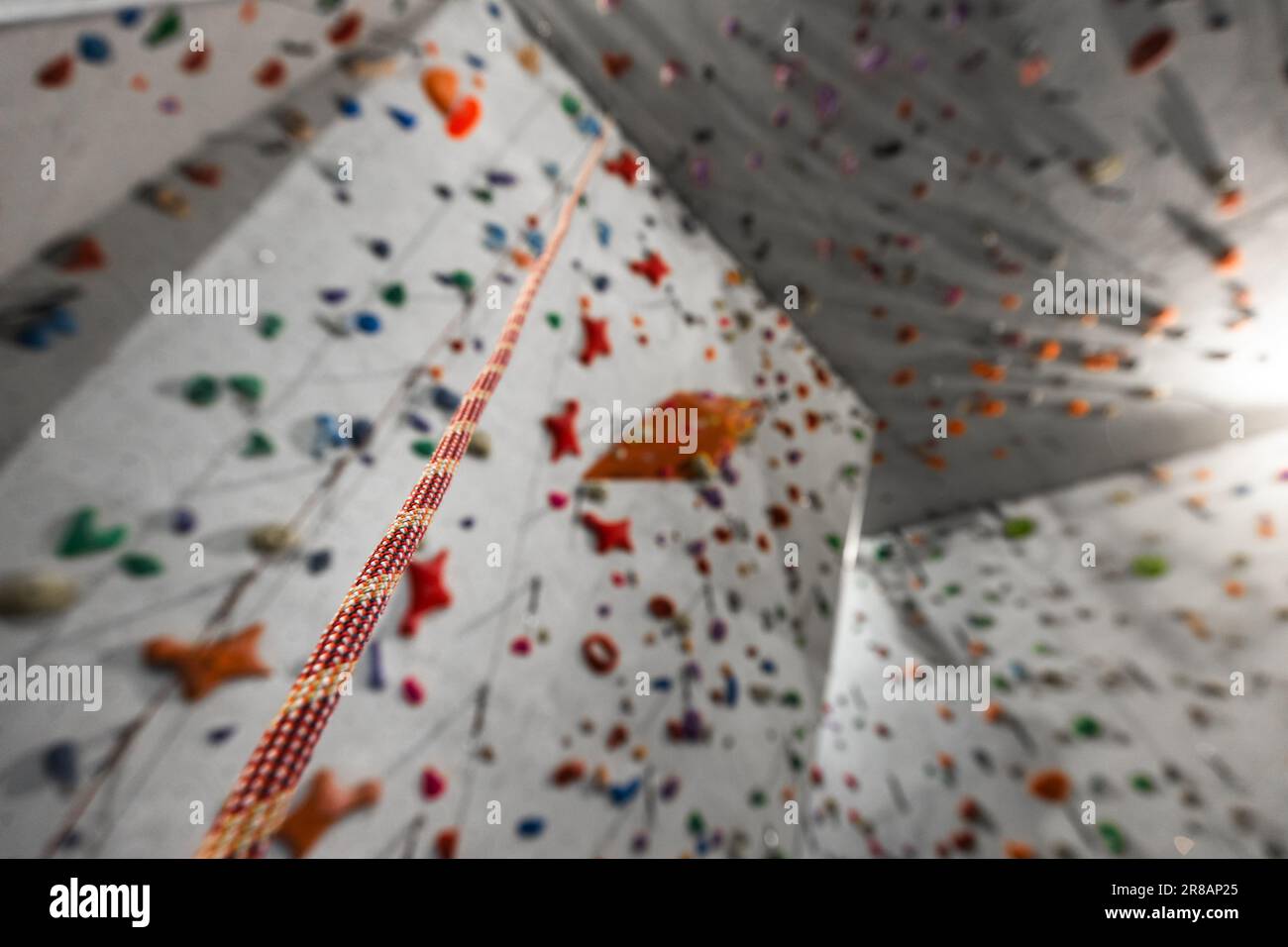 Climbing walls and boulder center. Extreme sport requiring strength and ...