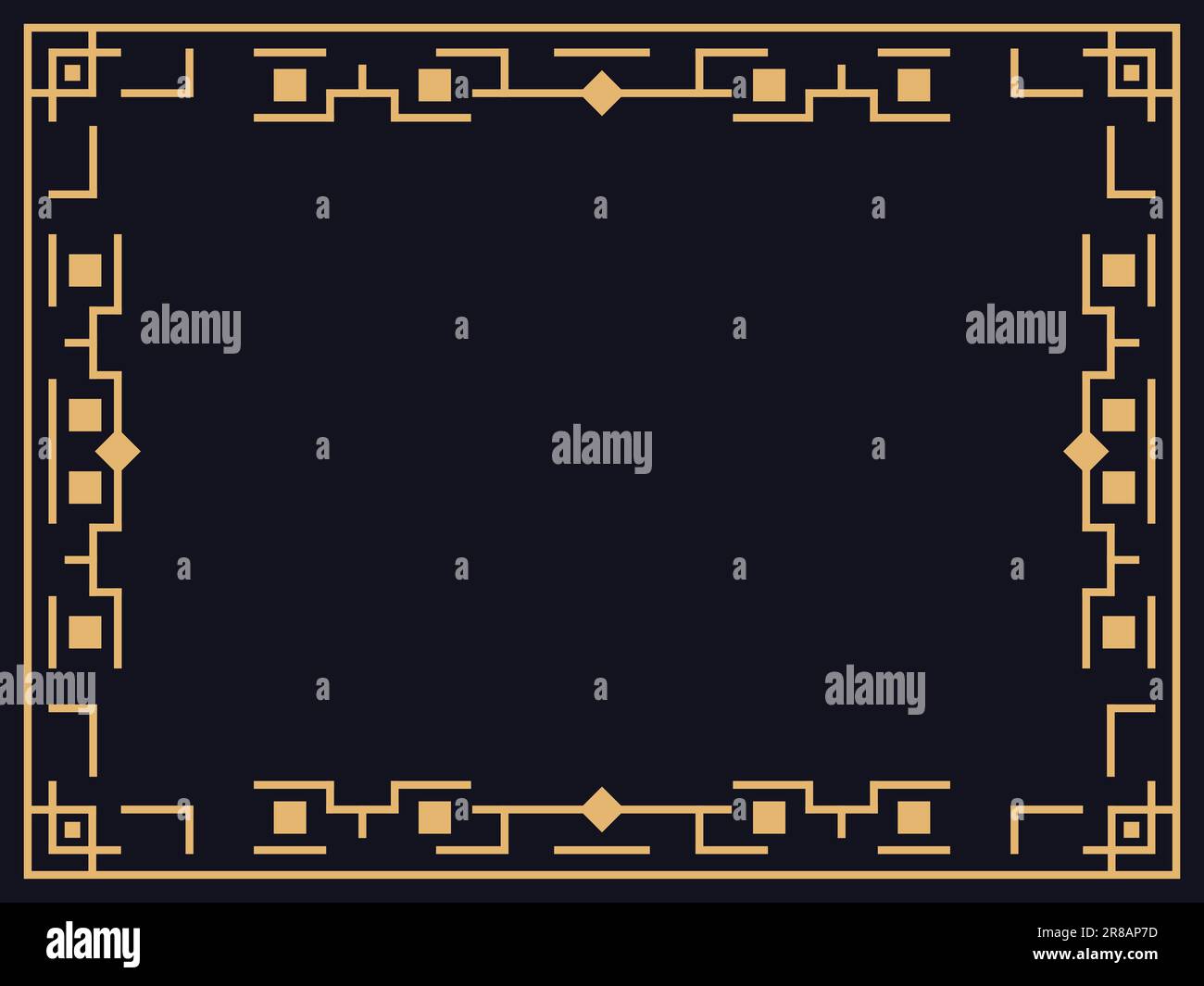 Art deco frame. Vintage linear border. Design a template for ...