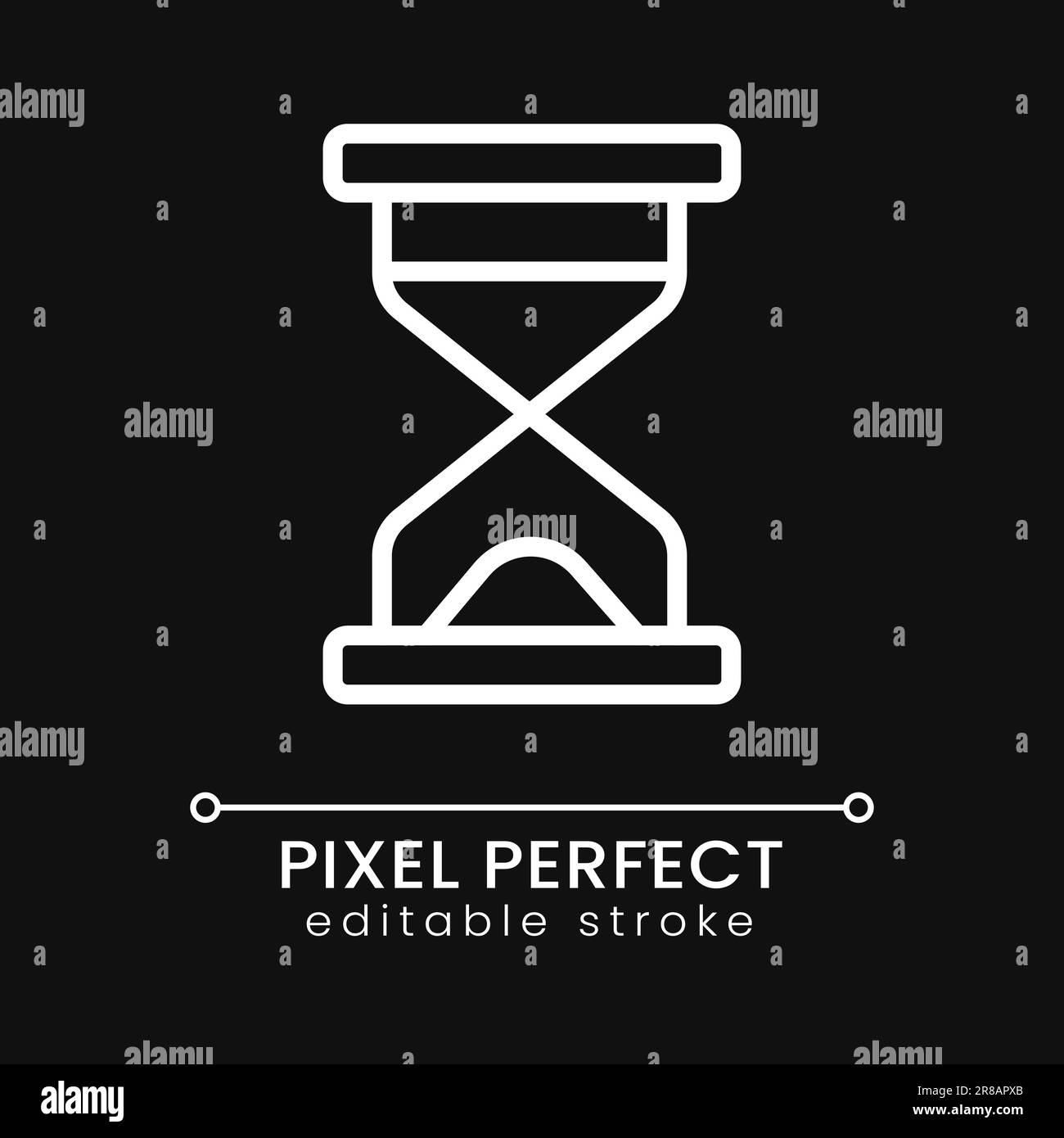 Hourglass pixel perfect white linear icon for dark theme Stock Vector ...