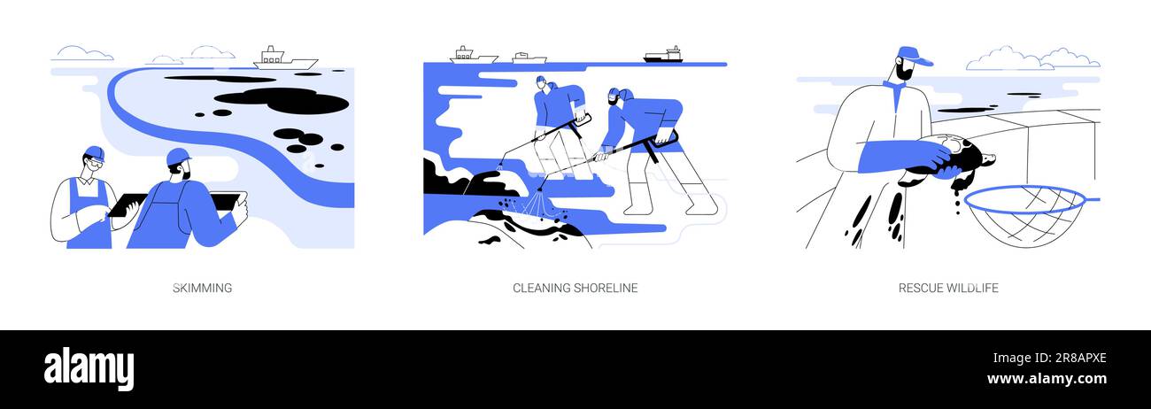 Oil spill cleanup Stock Vector Images - Alamy