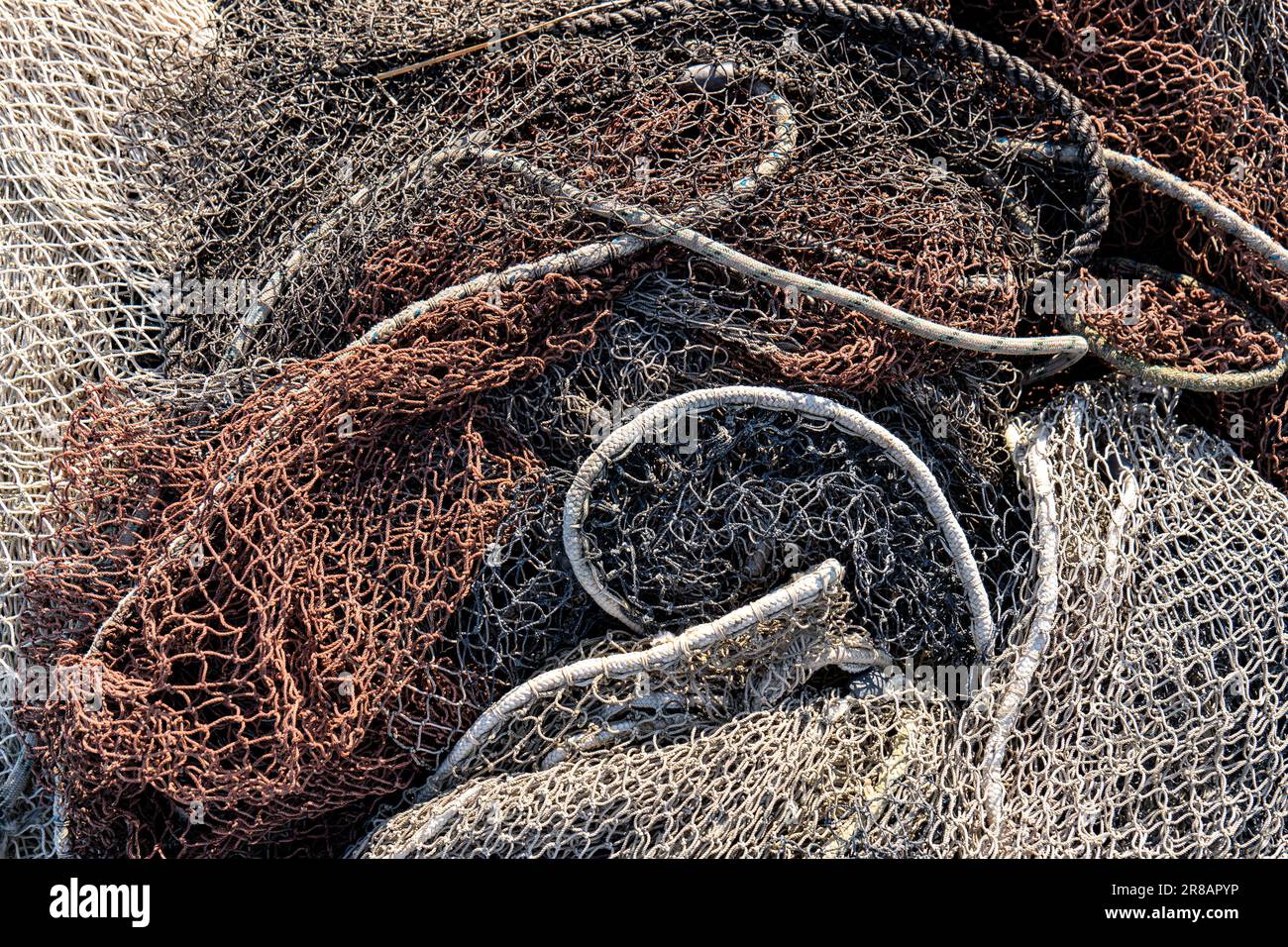 fishing nets for background use Stock Photo - Alamy