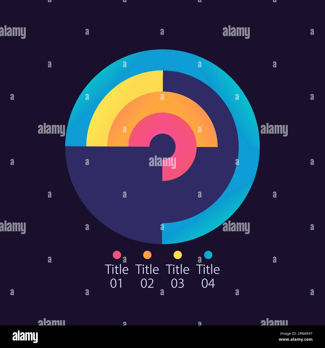 Radial bar infographic chart design template for dark theme Stock ...