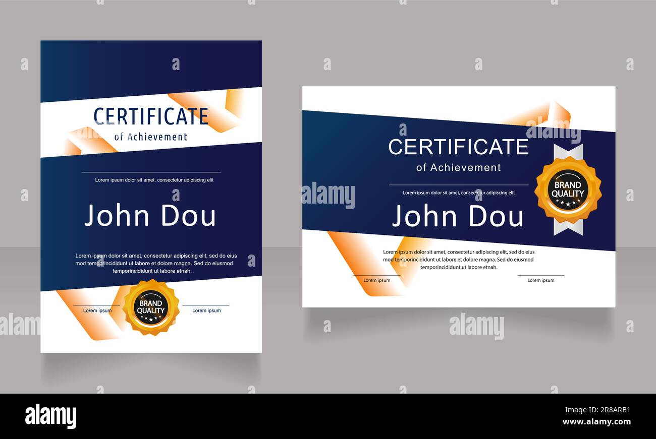 Achievements certificate design template set Stock Vector Image & Art ...