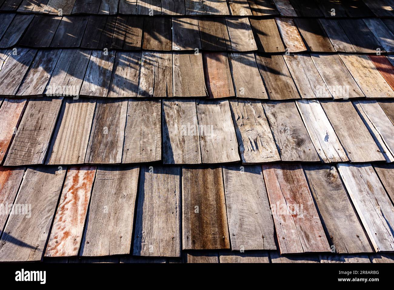 Old wooden roof tiles background. Wood background. Vintage. Wood ...
