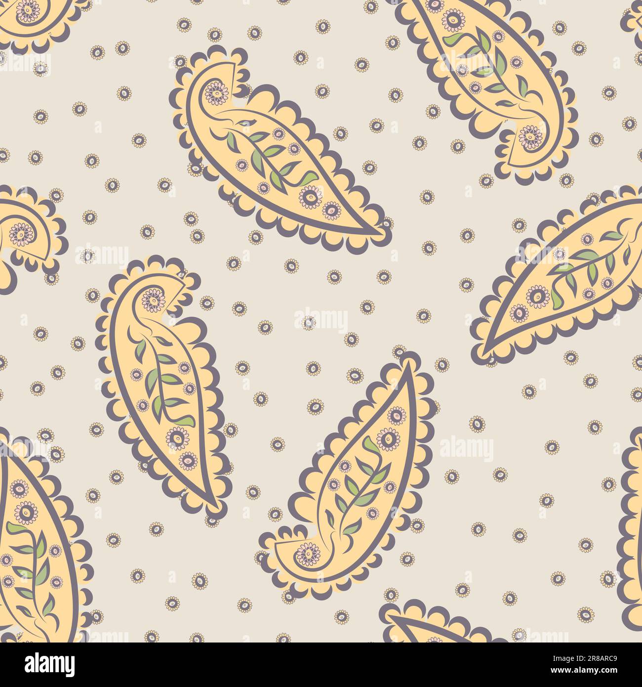 Paisley seamless vector pattern background. Beautiful hand drawn floral ...