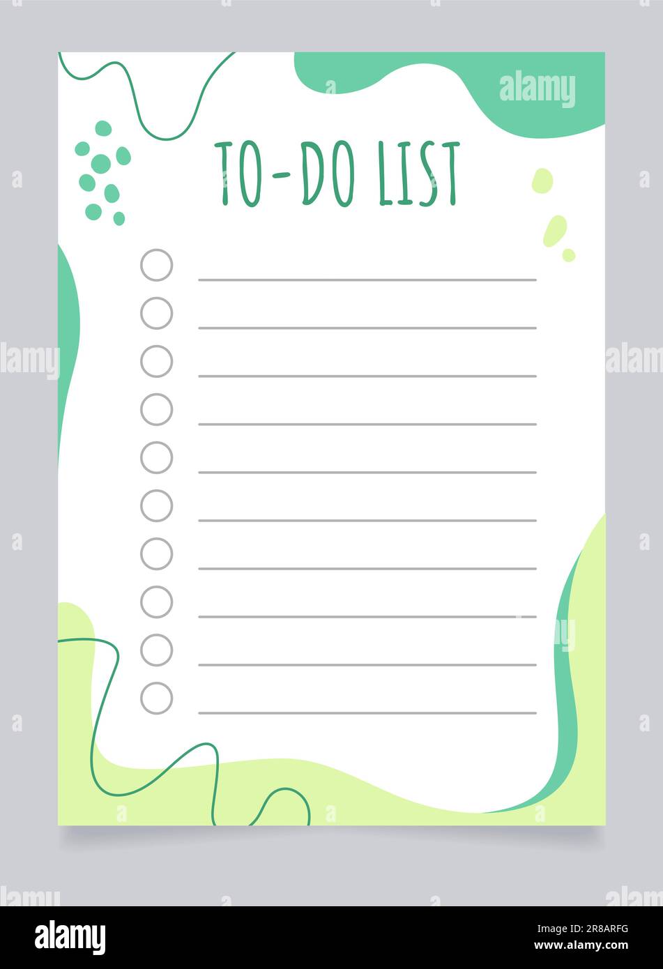 To-do list worksheet design template Stock Vector Image & Art - Alamy