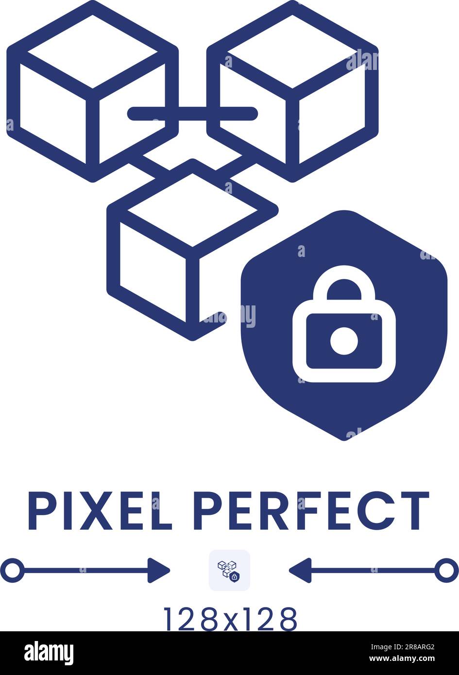 Blockchain security black solid desktop icon Stock Vector Image & Art ...