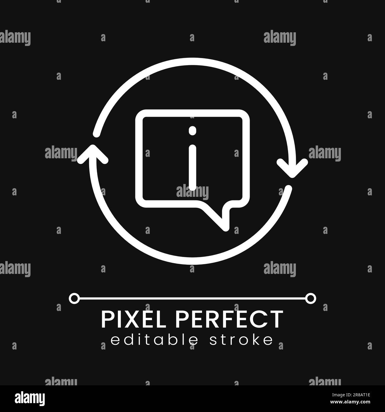 Update information pixel perfect white linear icon for dark theme Stock ...
