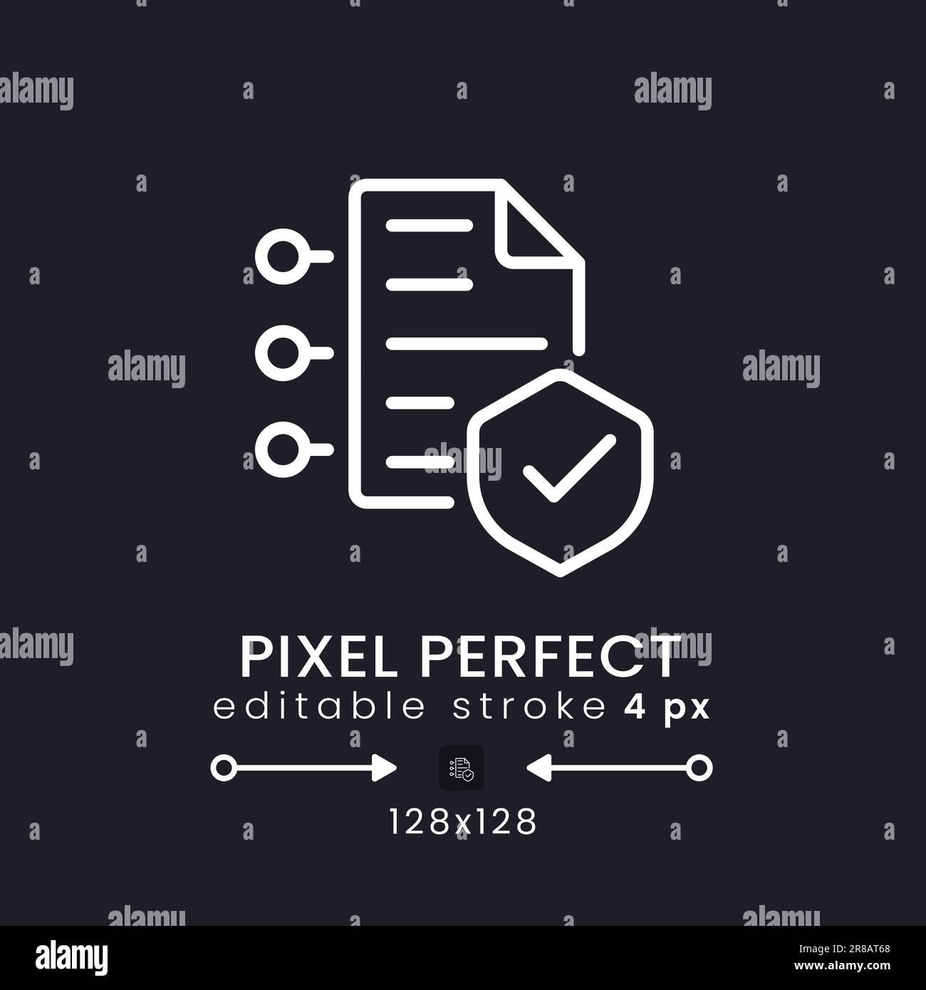 Cybersecurity insurance white linear desktop icon on black Stock Vector ...