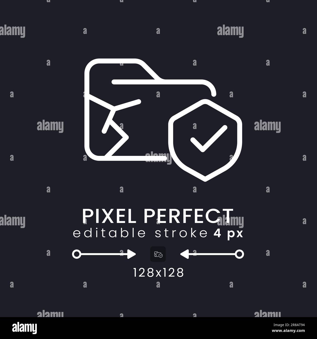 Data loss prevention white linear desktop icon on black Stock Vector ...