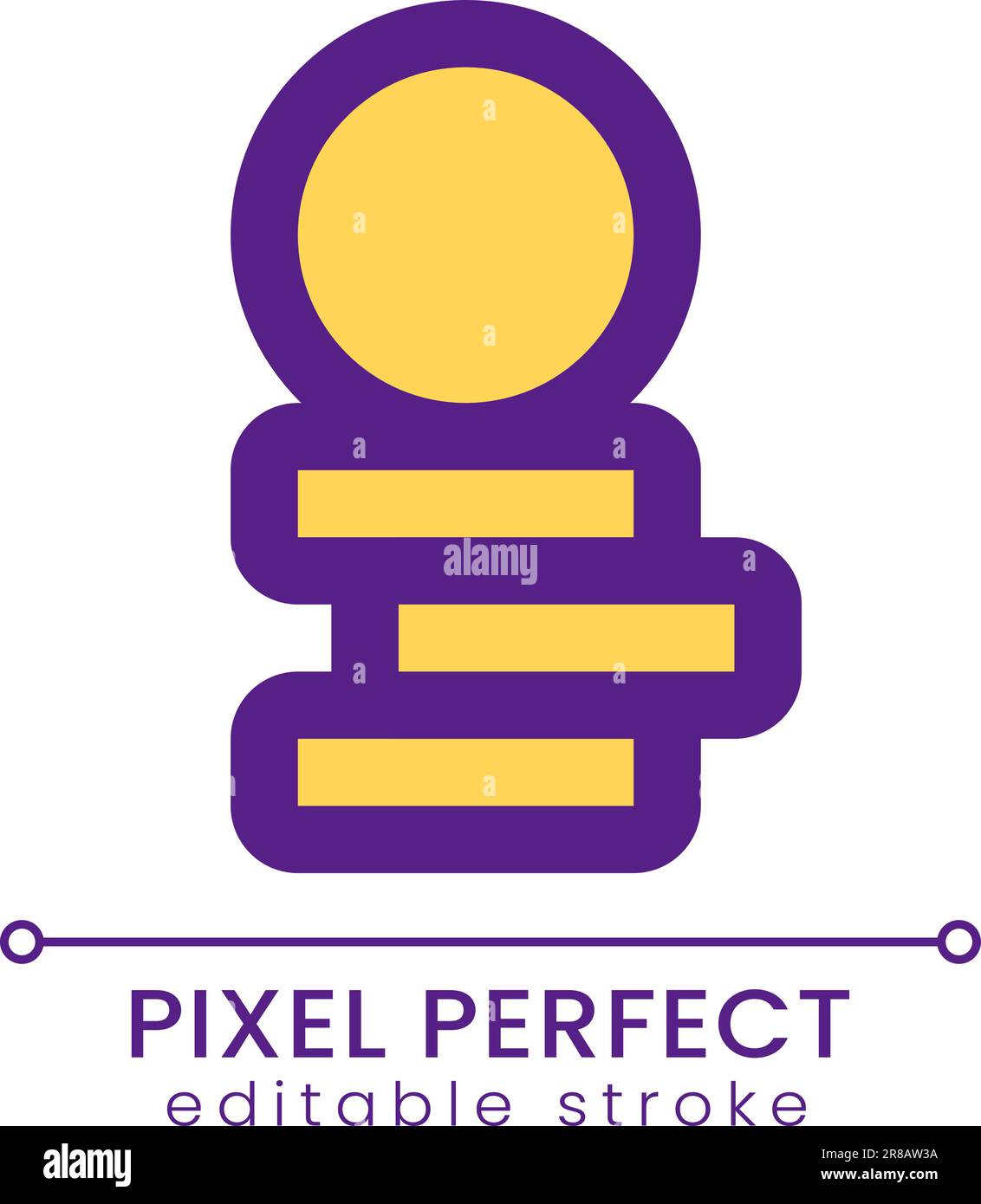 Coins stack pixel perfect RGB color ui icon Stock Vector Image & Art ...