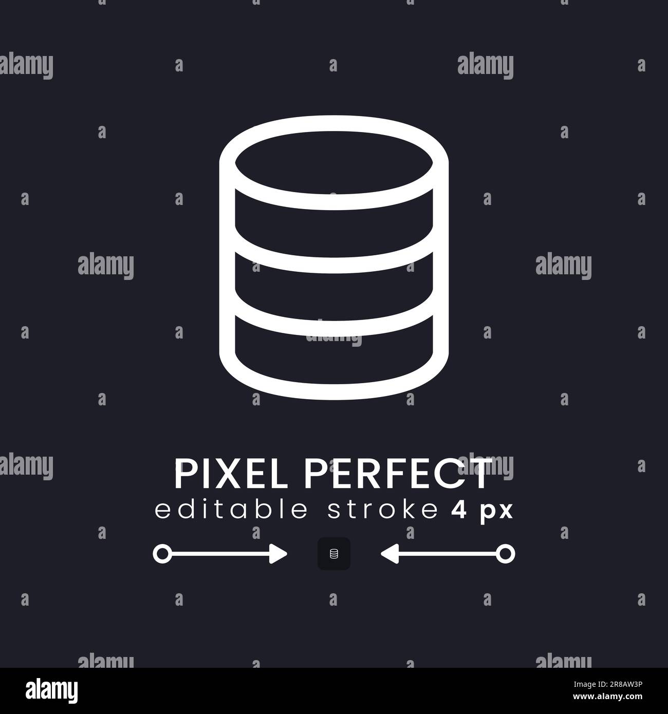 Database white linear desktop icon on black Stock Vector Image & Art ...