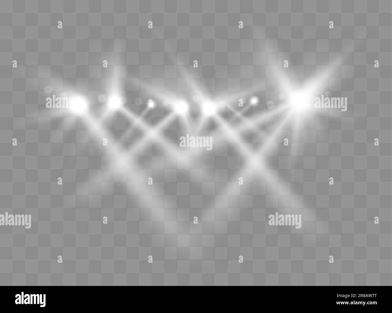 Spotlights With Rays. Shining light beams isolated. Vector transparent light effect Stock Vector ...