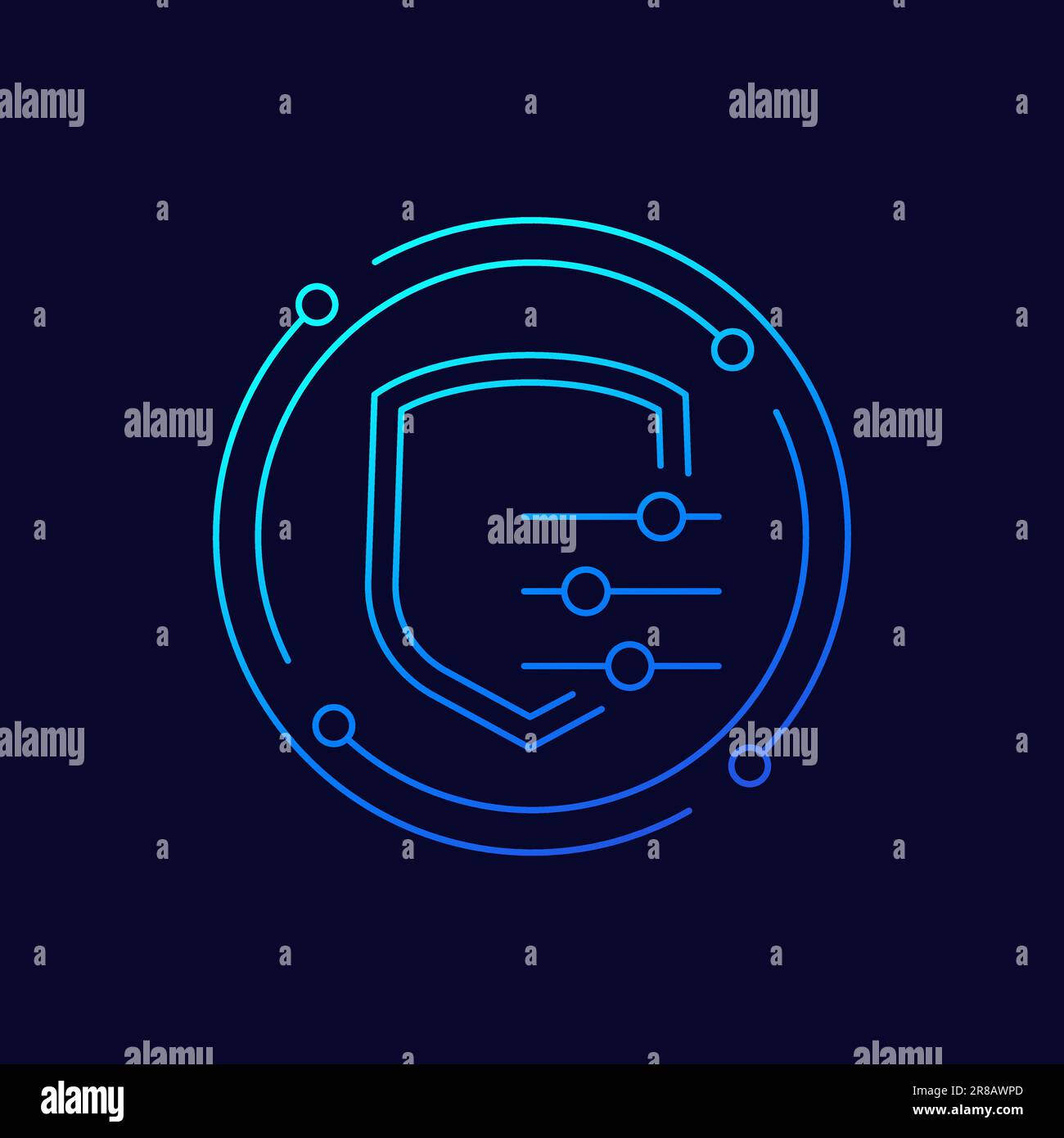 security settings icon with shield, linear design Stock Vector Image & Art - Alamy