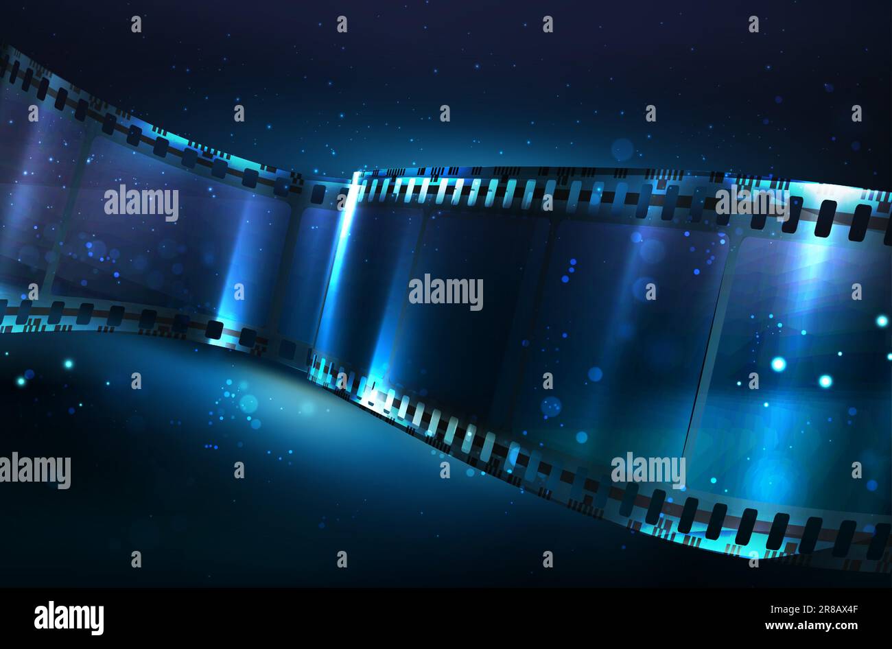Online cinema concept. Movie reel tape flowing. Film-strip ...