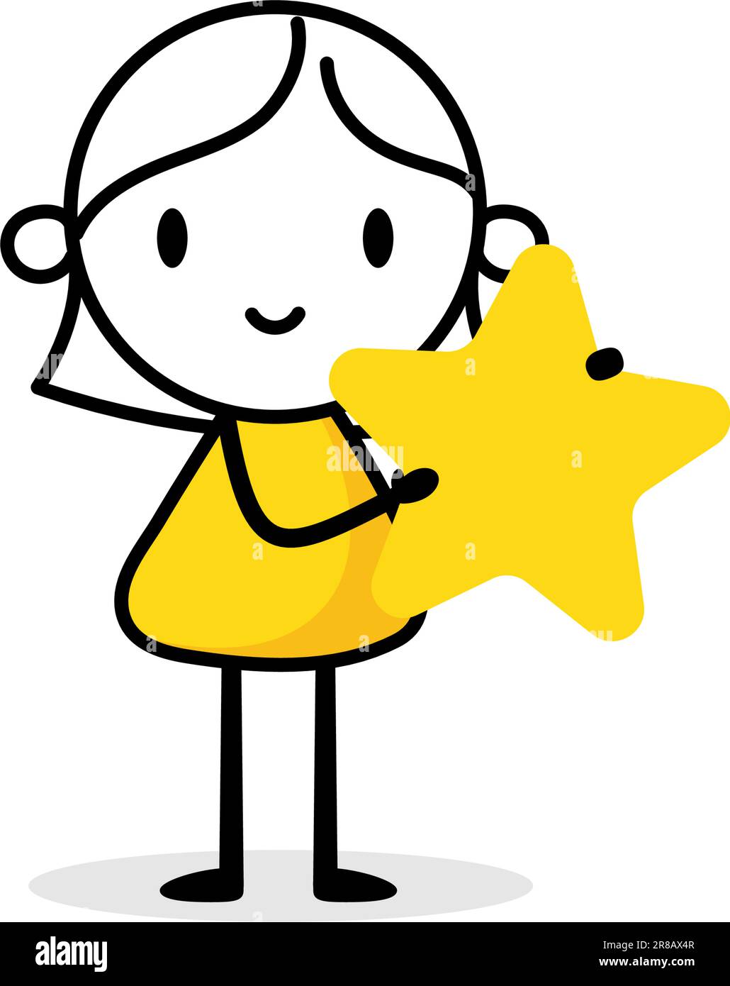 Comic woman character holds a star in her hands. Customer reviews ...