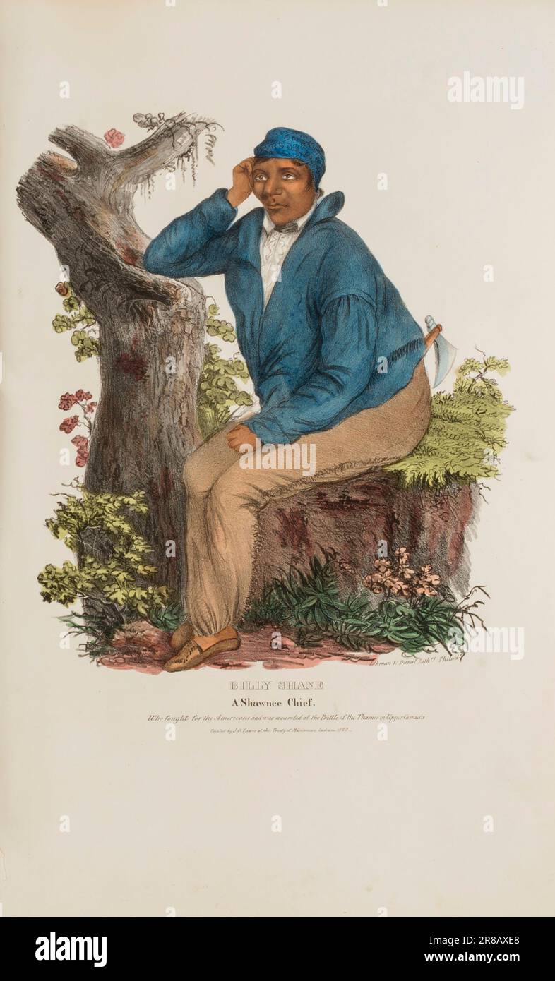 BILLY SHANE; A Shawnee Chief, from The Aboriginal Portfolio 1835 by ...
