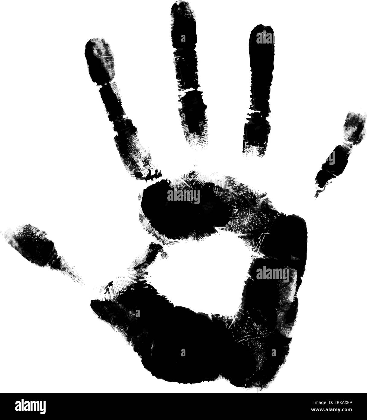 Black saturated paint print of human hand Stock Vector Image & Art - Alamy