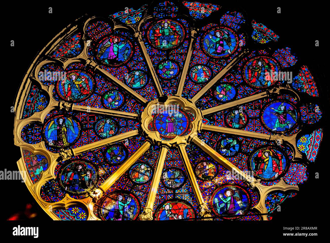 Angels Stained Glass Rose Window St John the Baptist Cathedral Basilica ...