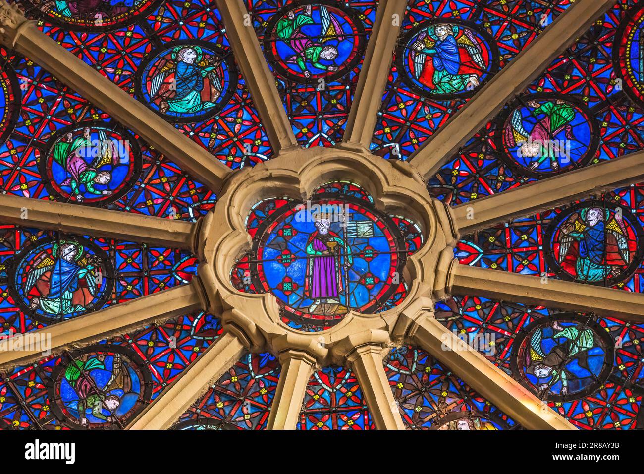 Angels Stained Glass Rose Window St John the Baptist Cathedral Basilica ...
