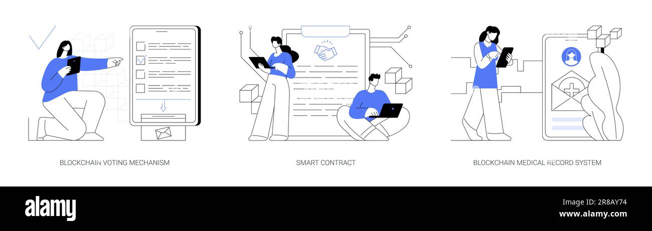 Blockchain Technology Applications Abstract Concept Vector