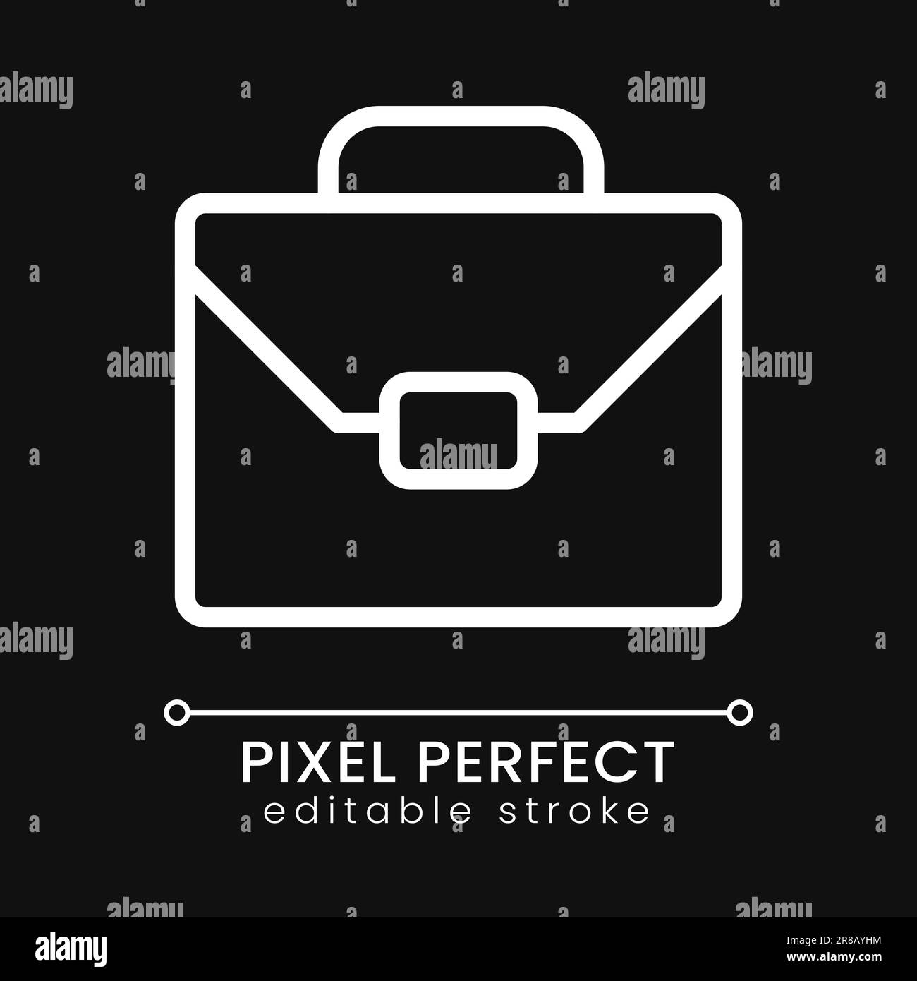Briefcase pixel perfect white linear icon for dark theme Stock Vector ...