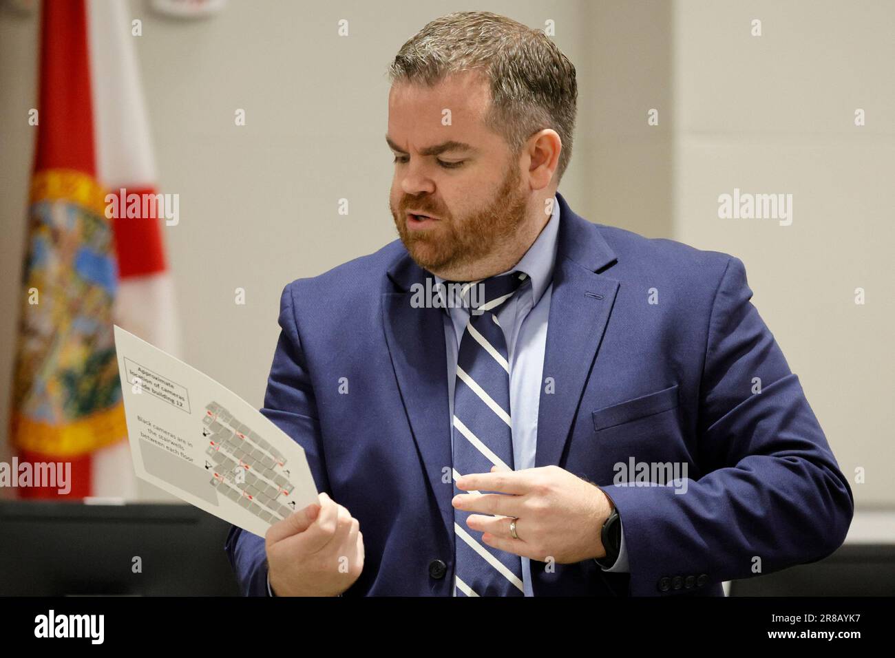 Assistant State Attorney Christopher Killoran is shown with a diagram ...