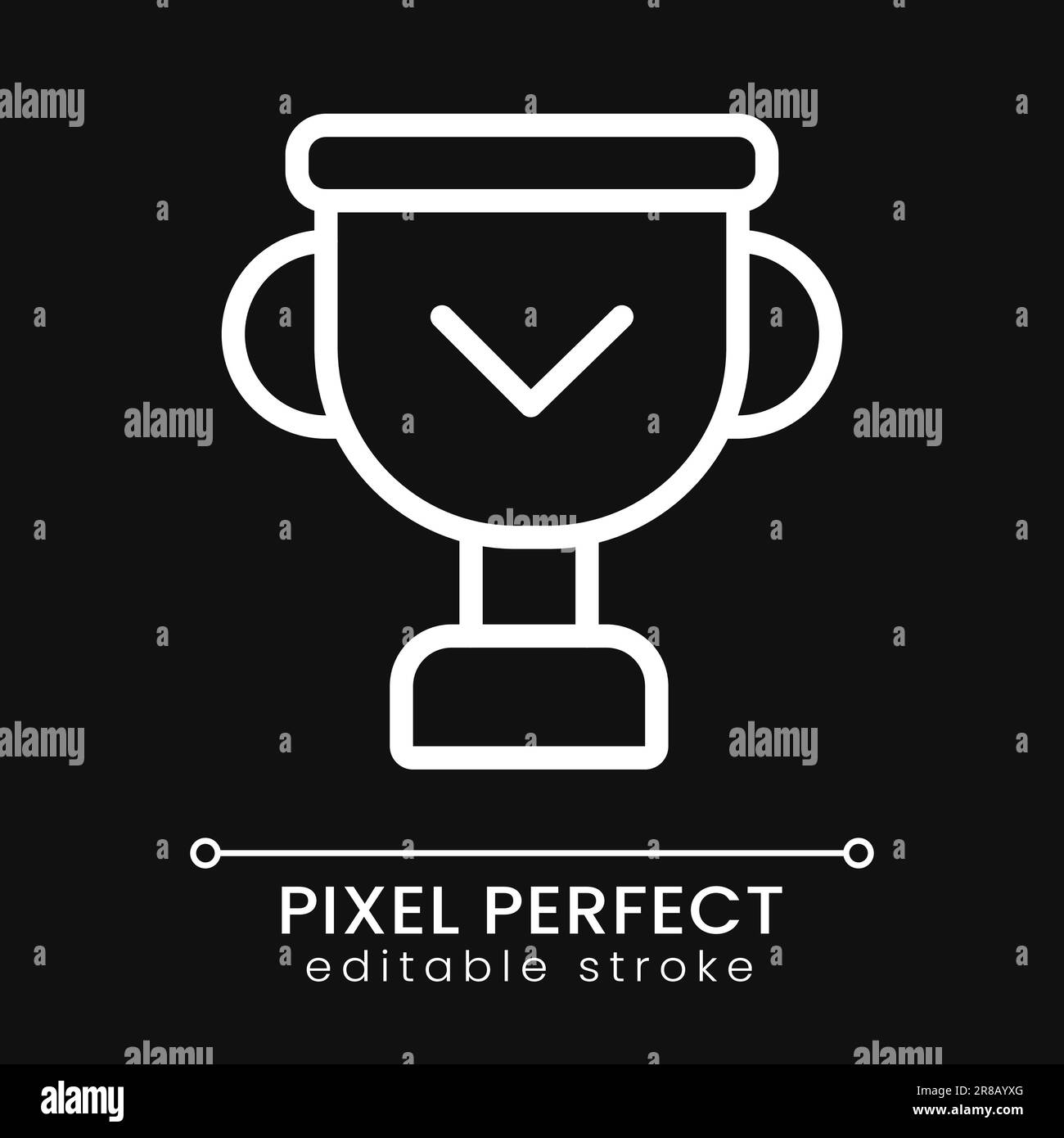 Winner cup pixel perfect white linear icon for dark theme Stock Vector ...