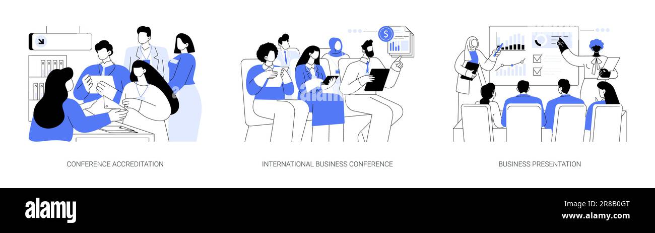 International business conference abstract concept vector illustrations ...
