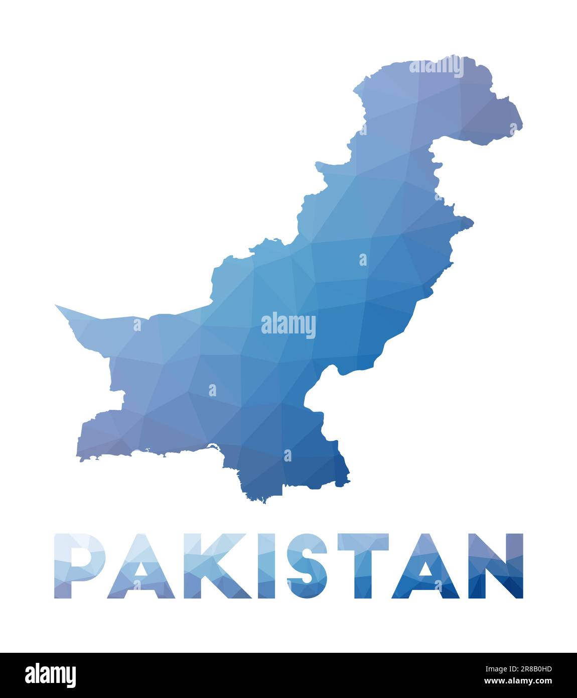 Low poly map of Pakistan. Geometric illustration of the country ...