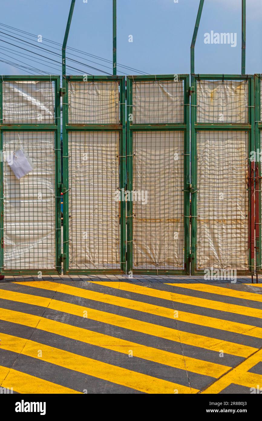 Closed Gate Fence at Construction Site Security Stock Photo - Alamy