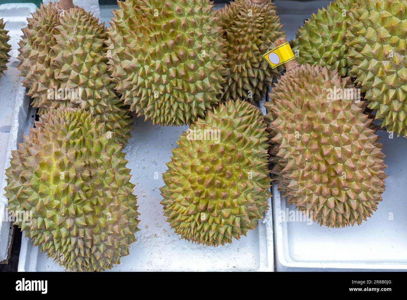 Fresh Durian Fruits at Farmers Market in Hong Kong Stock Photo - Alamy