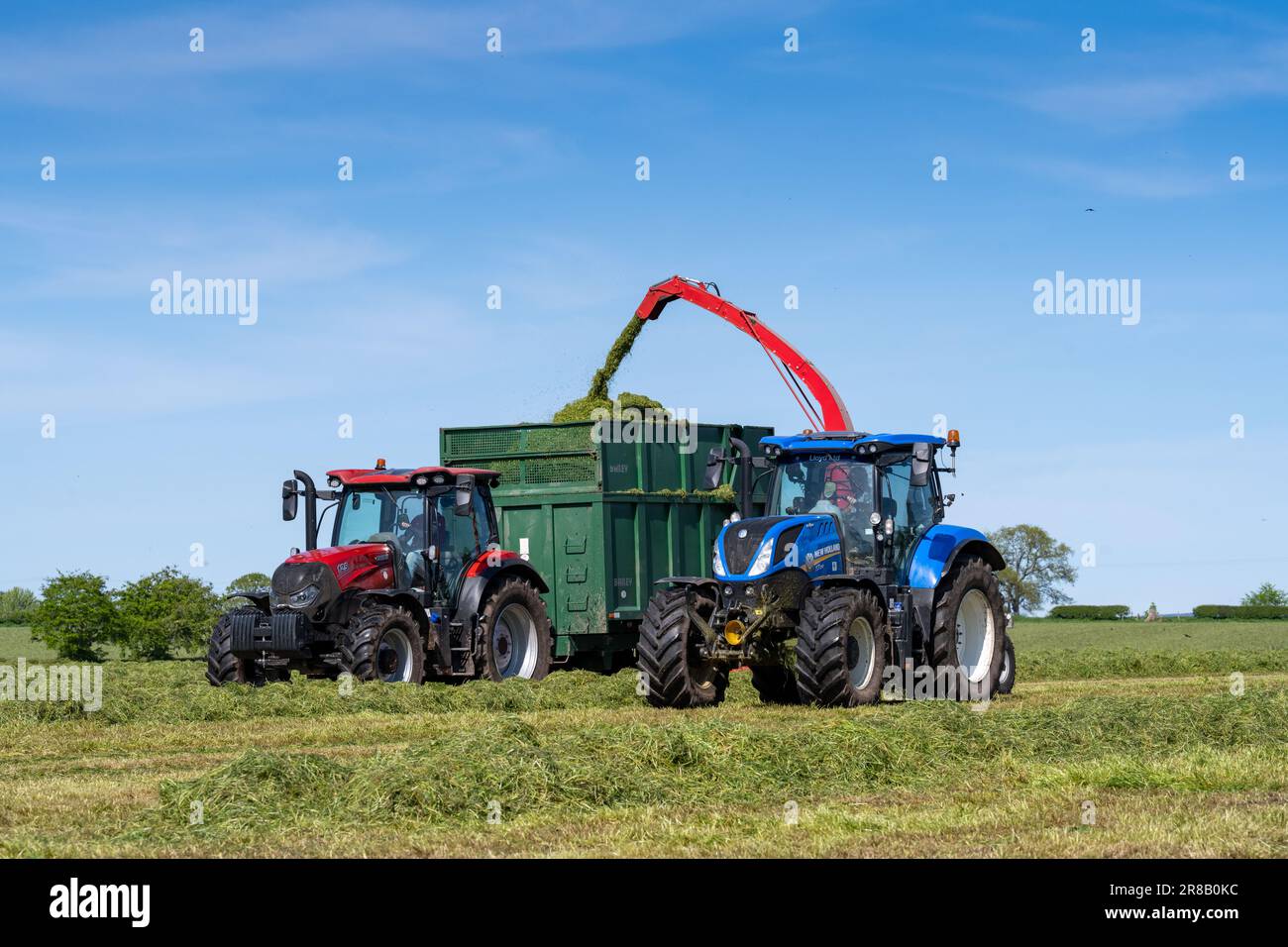 Making first cut silage on a dairy farm in early summer in the Eden ...