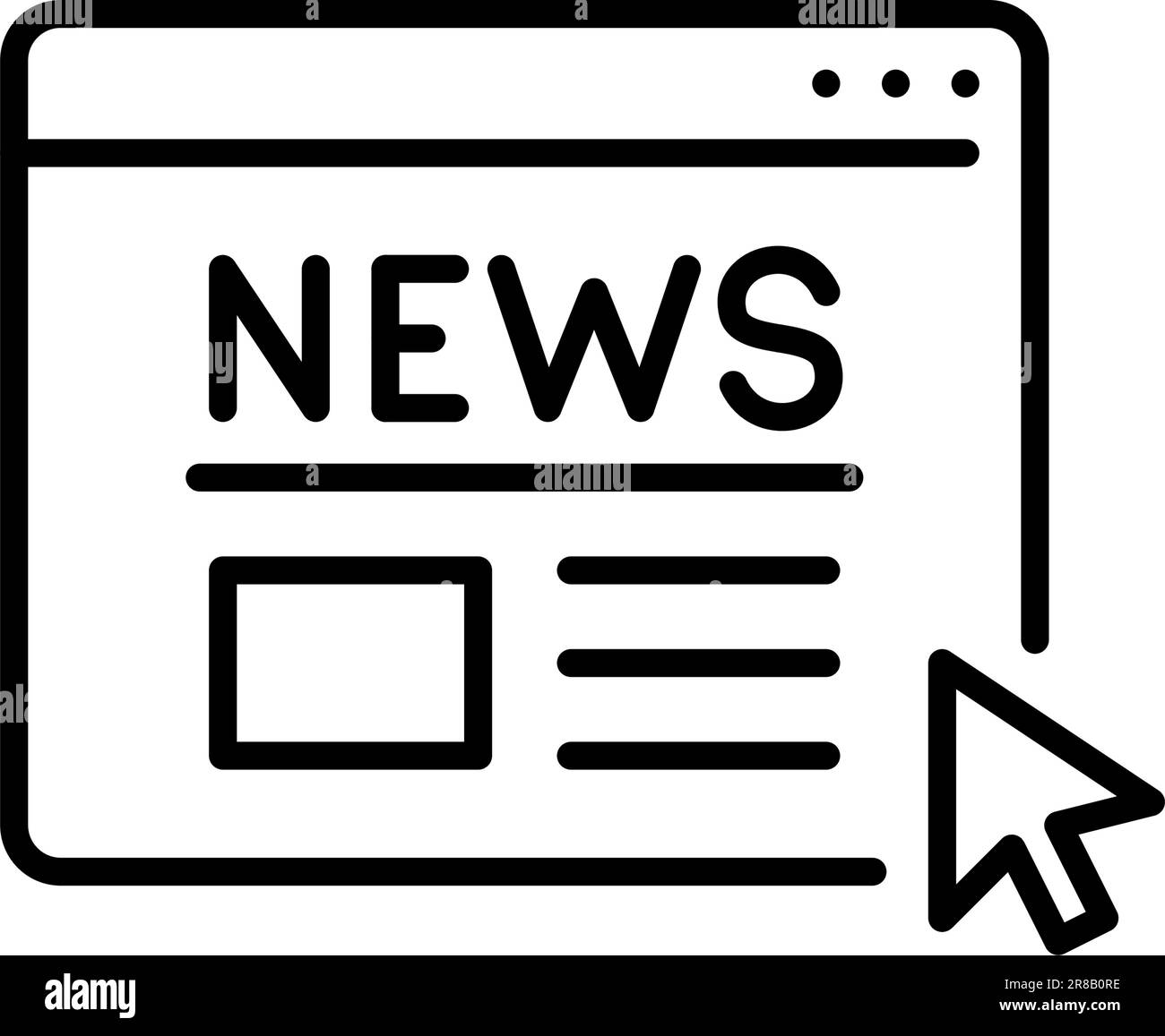 Online newspaper. Digital media access in internet browser. Pixel ...