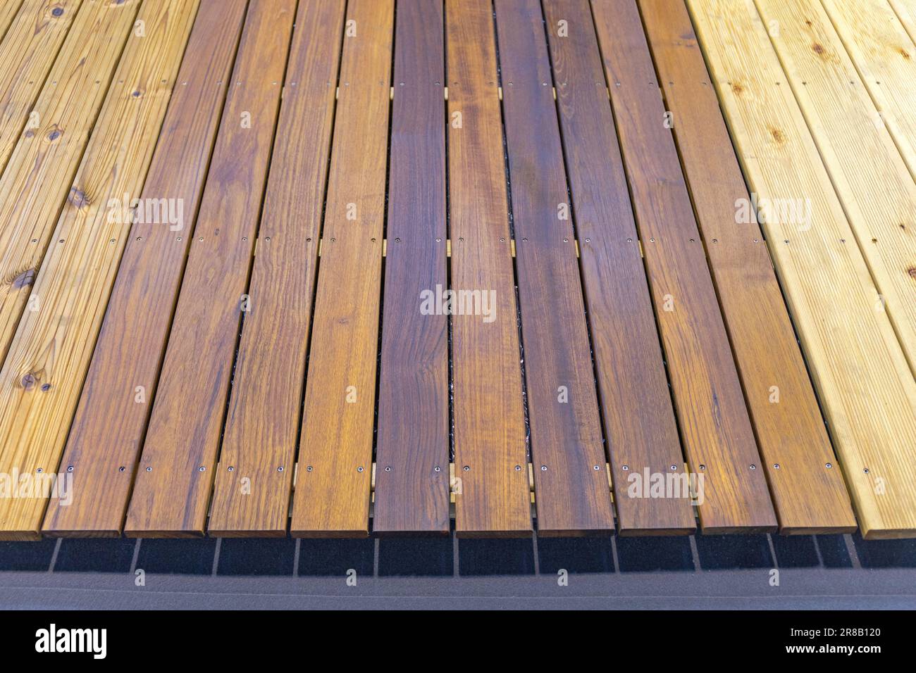 Brown Wood Plank Boards House Terrace Decking Stock Photo - Alamy