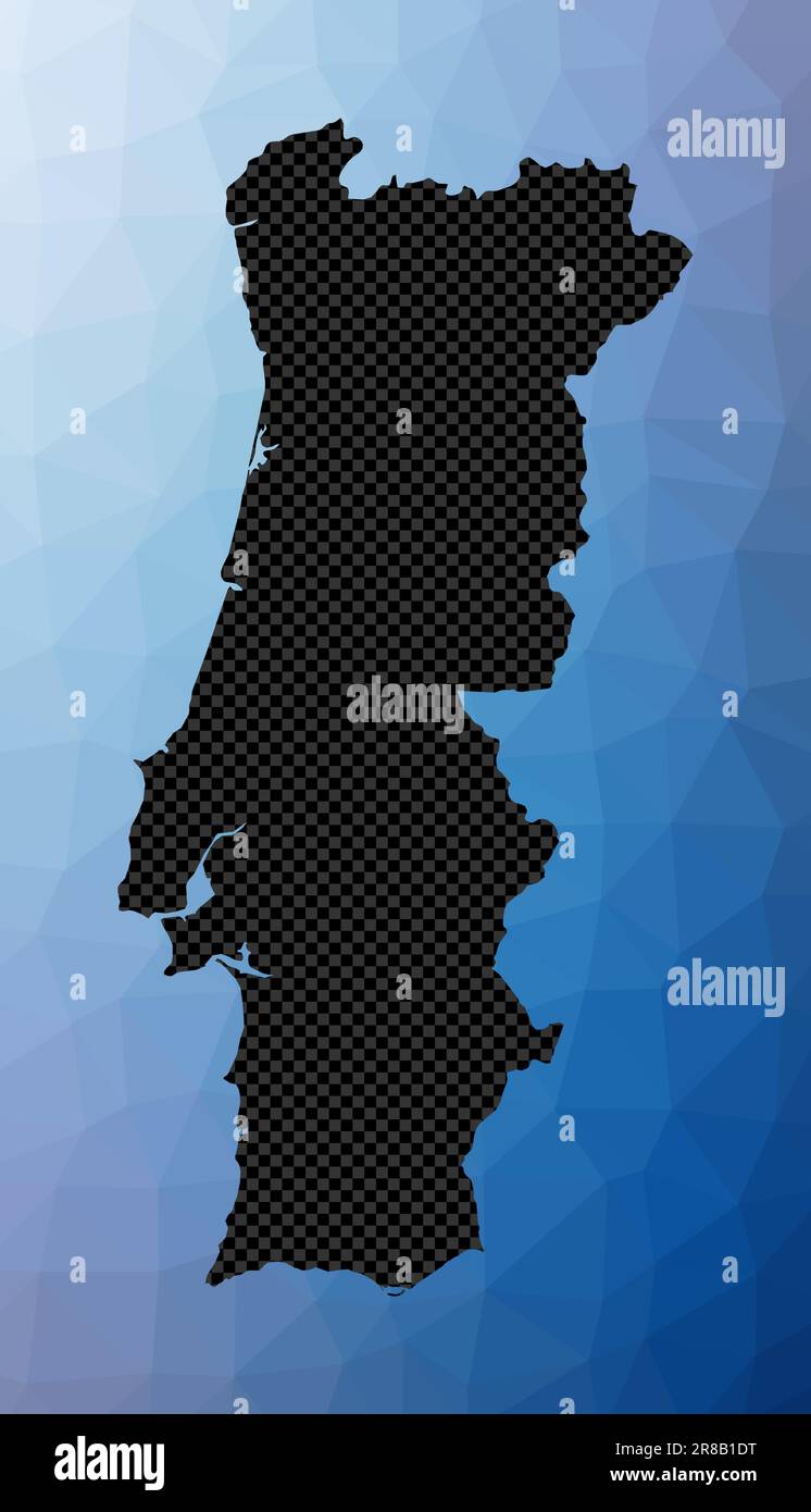Portugal geometric map. Stencil shape of Portugal in low poly style ...