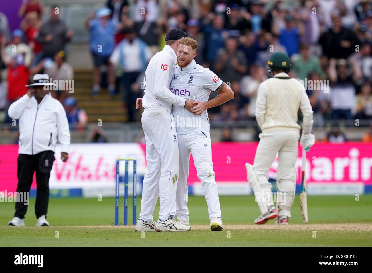 England captain Ben Stokes (centre) celebrates with team-mates after ...