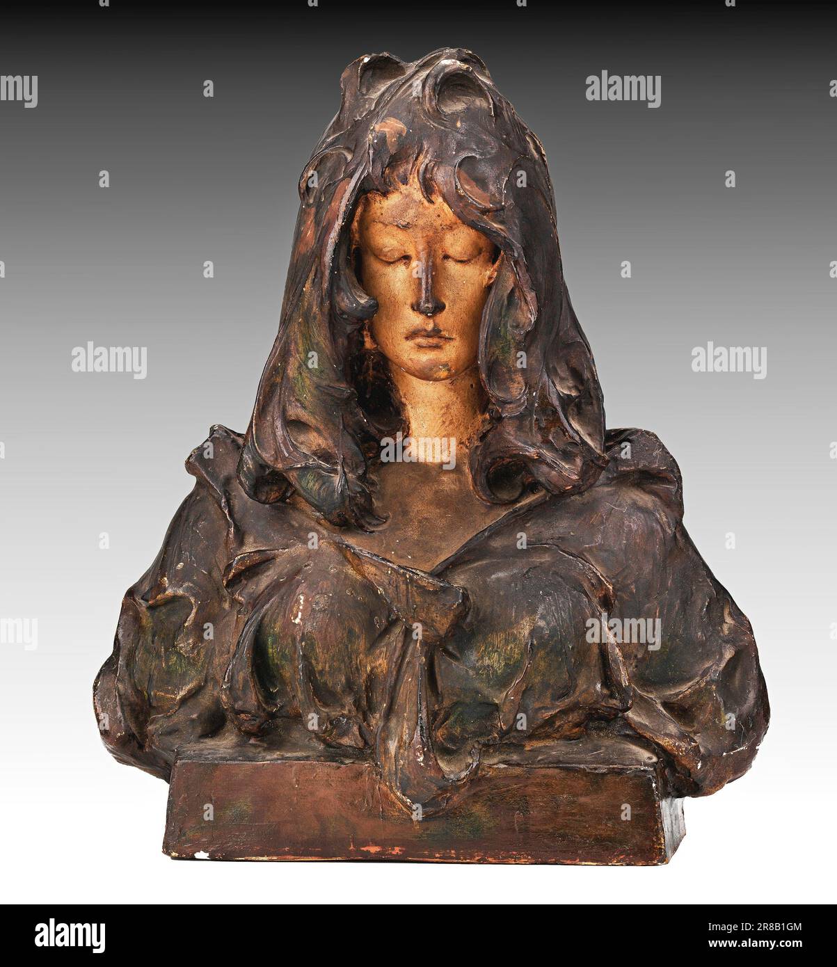 (Bust of a Girl) ca. 1886-1902 by Henry Linder, born Brooklyn, NY 1854 ...