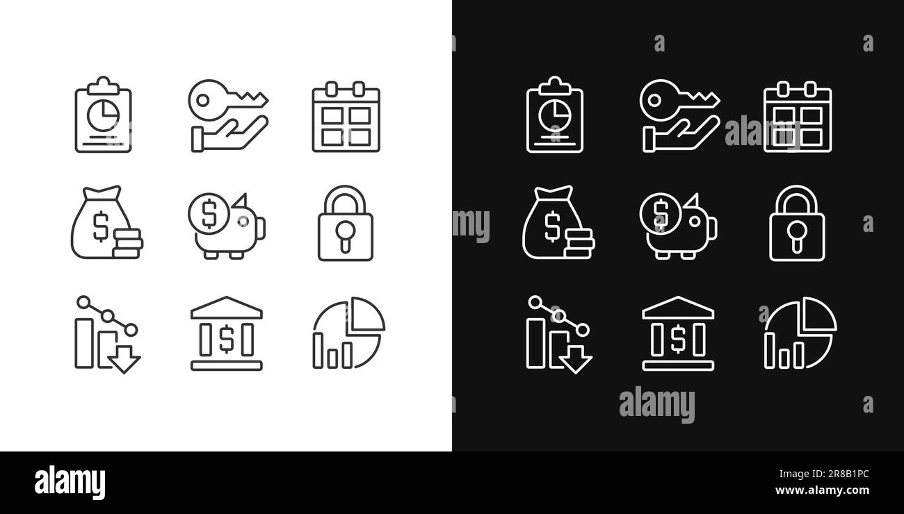 Corporate management pixel perfect linear icons set for dark, light mode Stock Vector Image ...