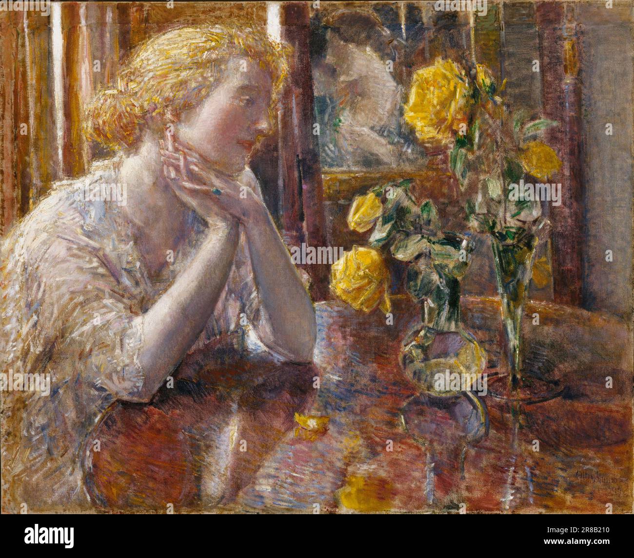 Maréchal Niel Roses 1919 by Childe Hassam, born Dorchester, MA 1859 ...