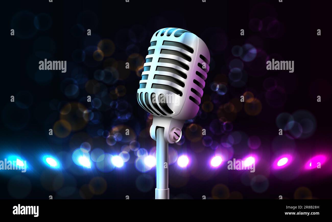3d realistic vector icon of microphone with colorful sound waves on the ...